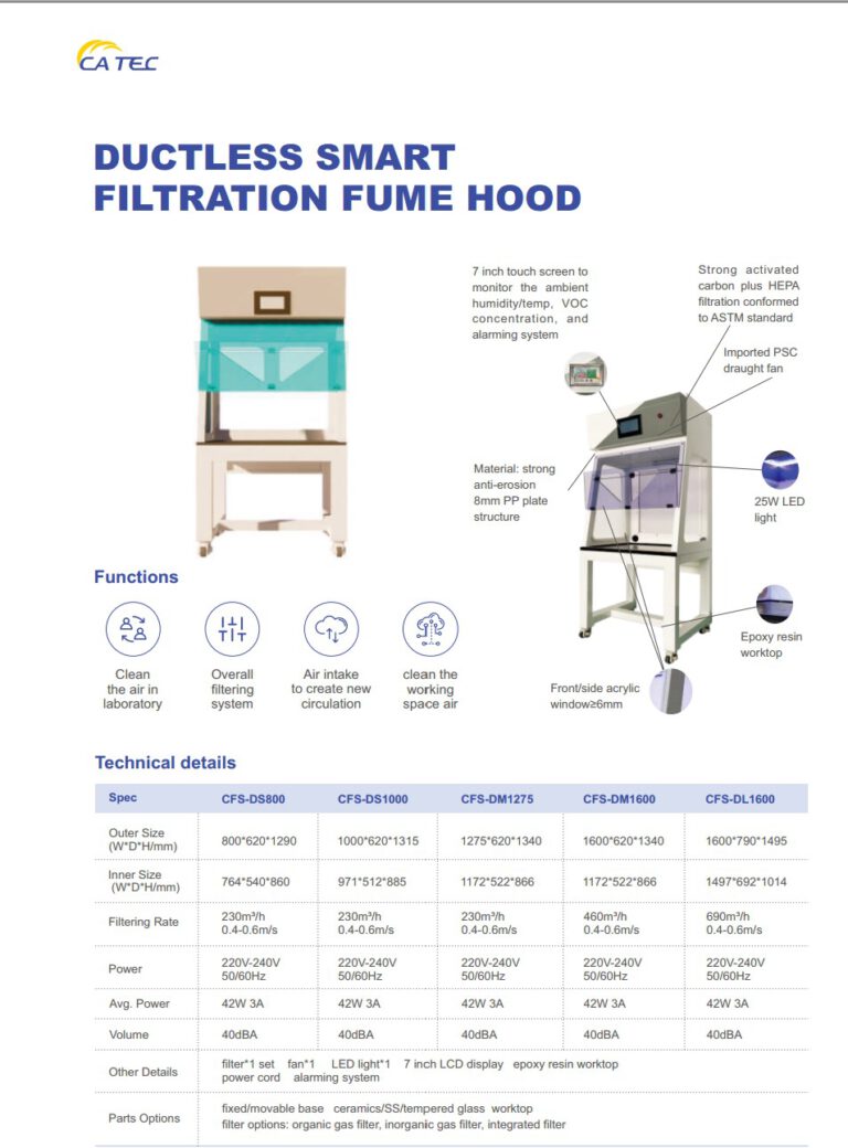 DUCTLESS SMART FILTRATION FUME HOOD – Global Scientific Co.,Ltd.